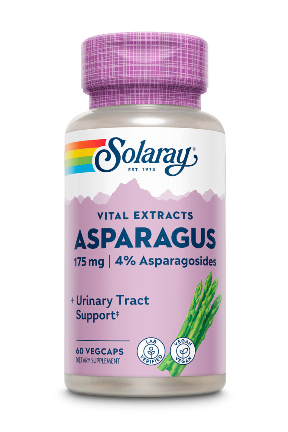 Solaray Asparagus Extract 175 mg - 60 Capsules | GLOW55