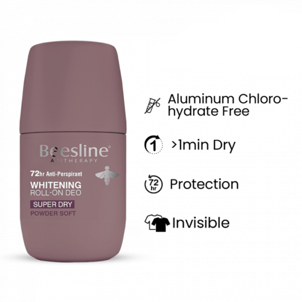 Beesline Whitening Deodorant Roll-On Super Dry - Powder Soft | GLOW55